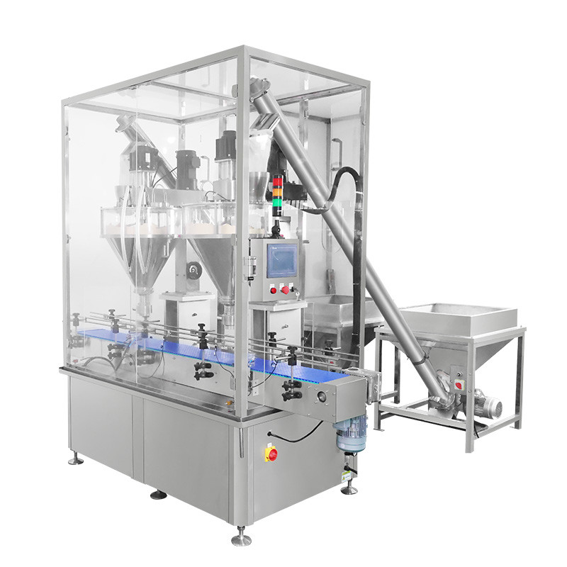Linear Double Head Automatic Powder Filling Machine Stainless Steel